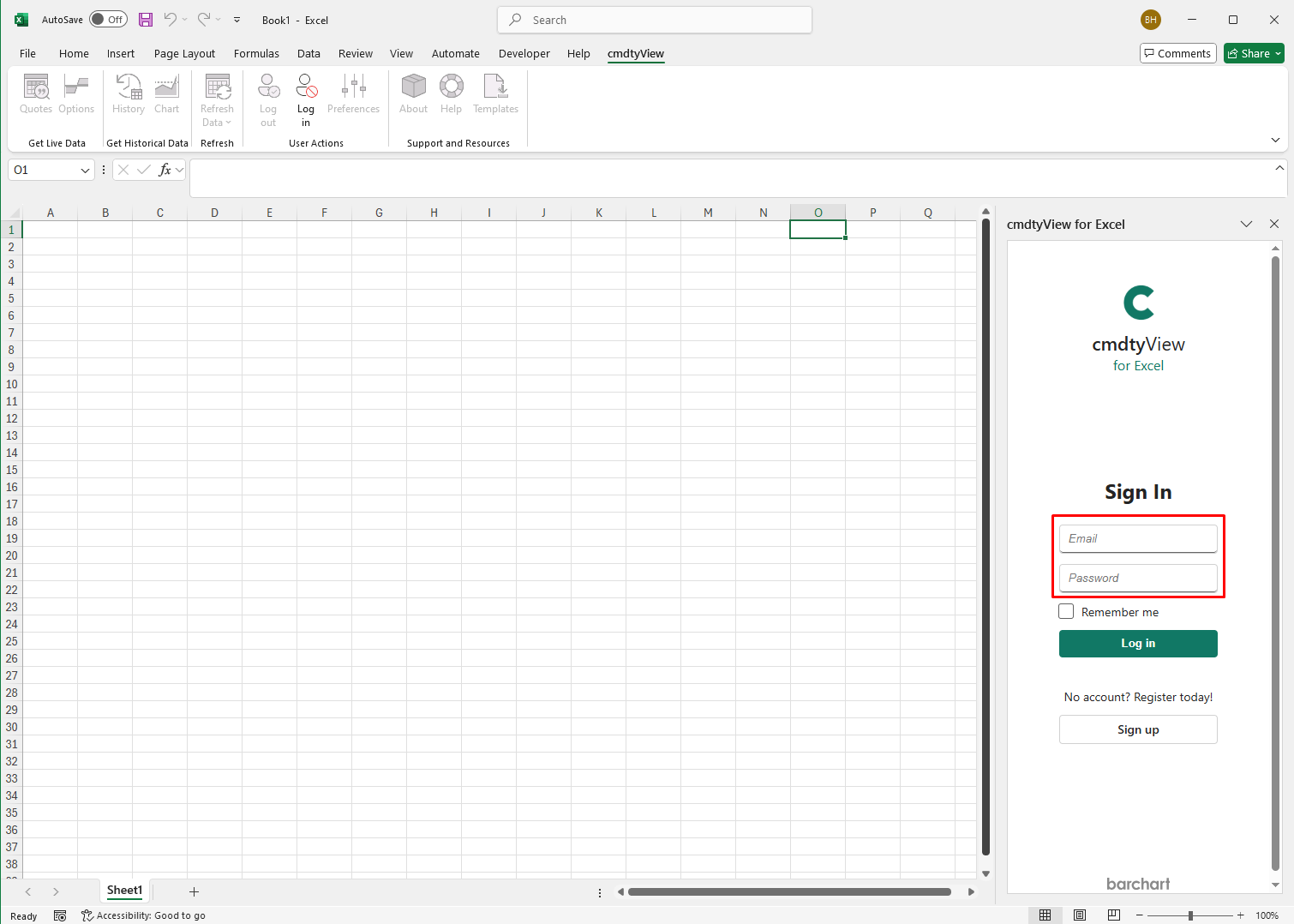 Getting Started | cmdtyView for Excel